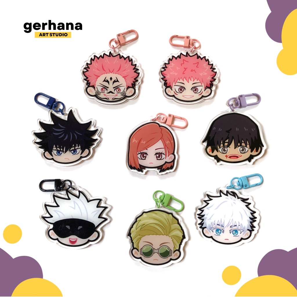Jujutsu Kaisen Anime Chibi Acrylic Keychain | Gojo Nanami Yuji Nobara ...