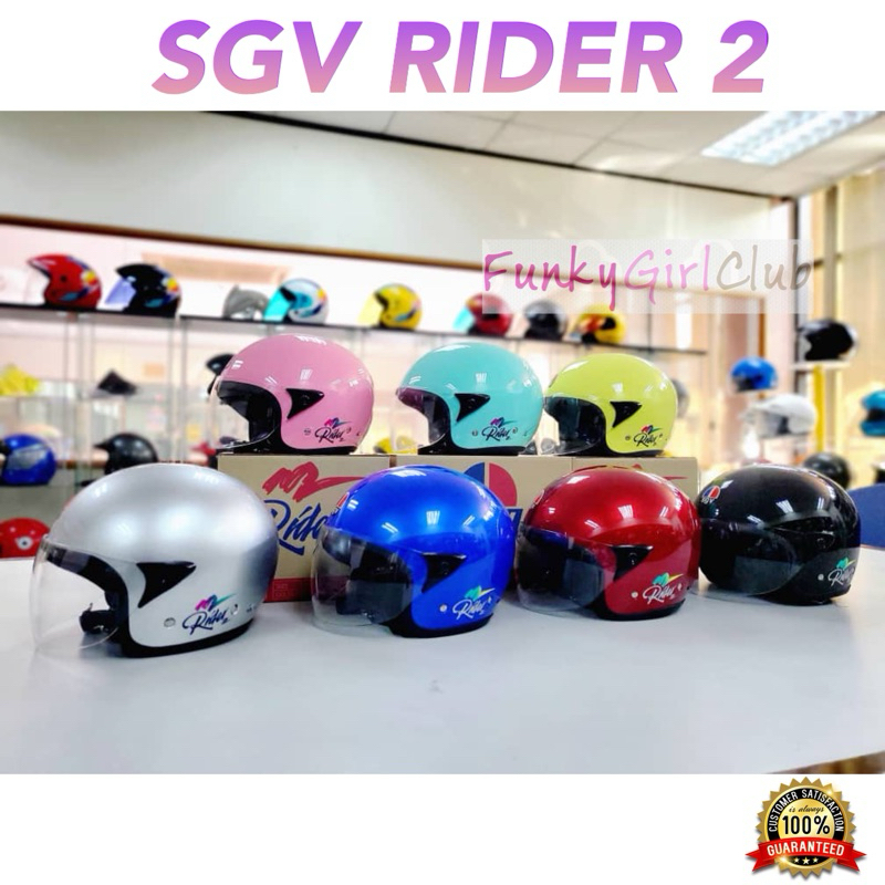 SGV RIDER 2 HELMET Original 100% STENG KURA KURA HALF CUT HALF HELMET ...