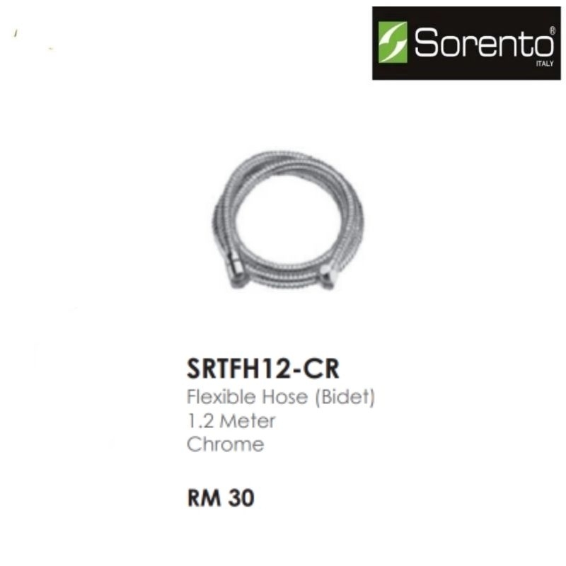 sorento srtfh12-cr flaxible host 1.2 meter chrome bidet host | Shopee ...