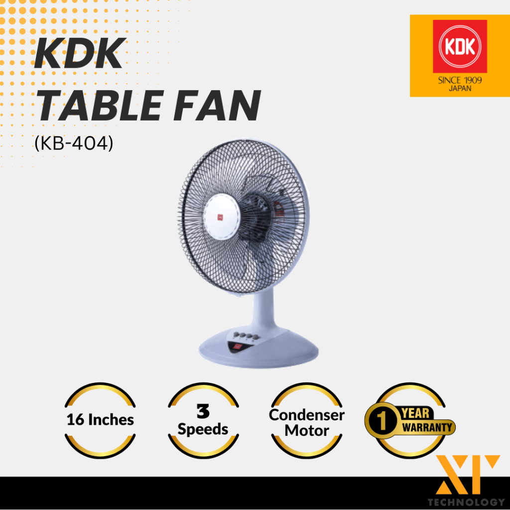 KDK TABLE FAN 16" SILVER BLUE (KB-404) | Shopee Malaysia