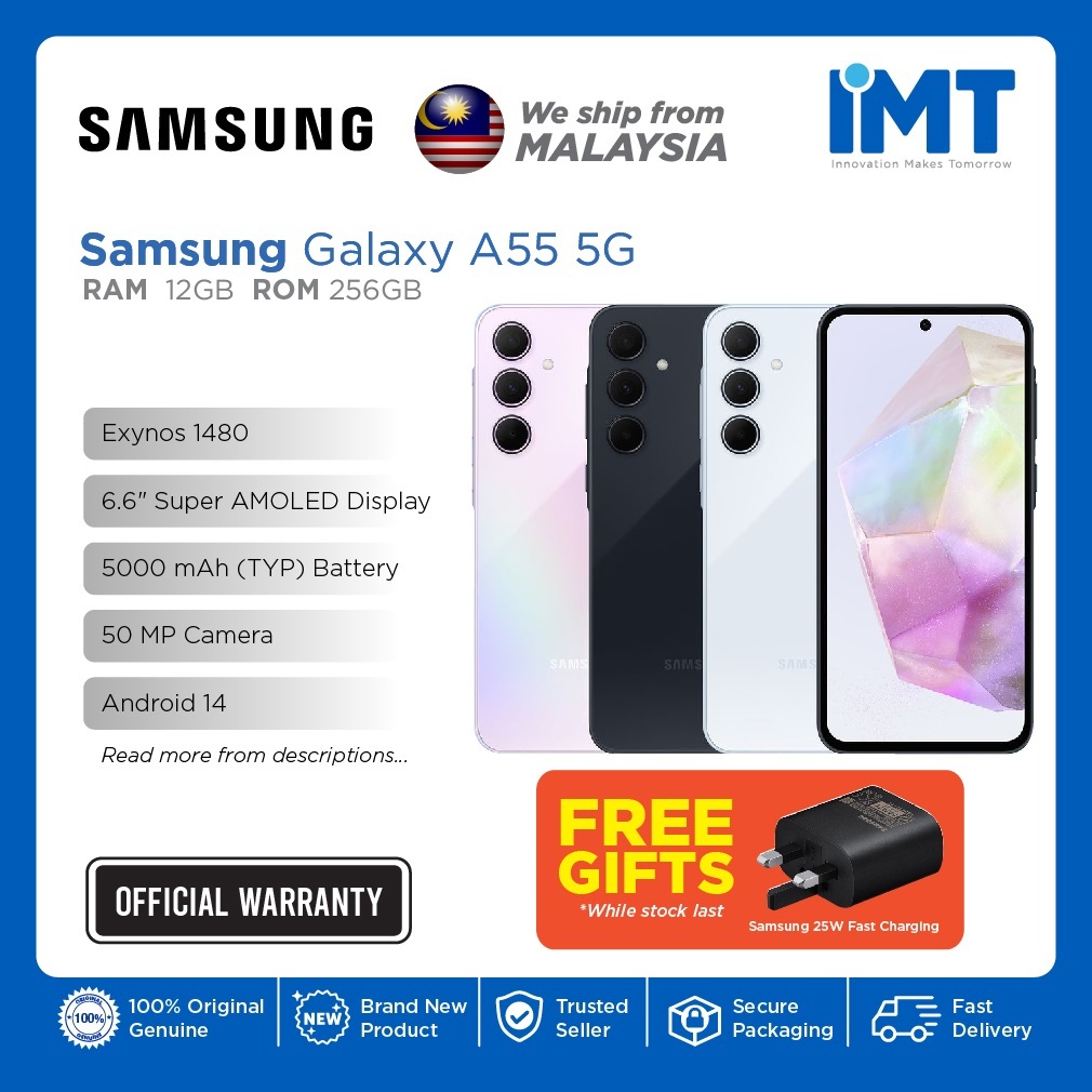 Samsung Galaxy A55 5G Smartphone | 6.6" AMOLED Display | Exynos 1480 ...