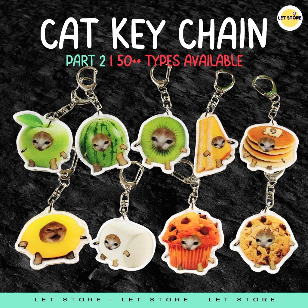 [PART 2] Keychain Cat Acrylic Banana Cat Viral Cute Meow Cartoon Bag ...