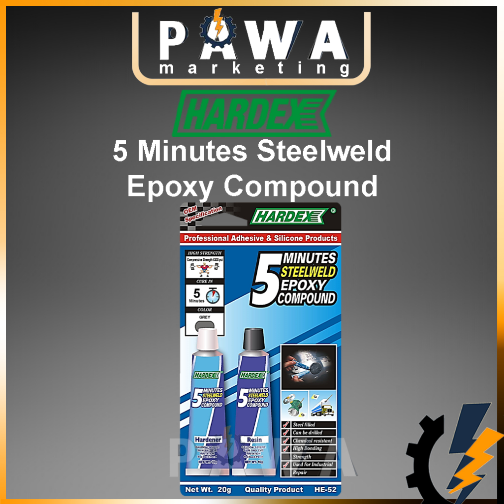 Pawa HARDEX 2 Ton 56.8g Gum 5 Minutes Steelweld Epoxy Compound 56.8g ...