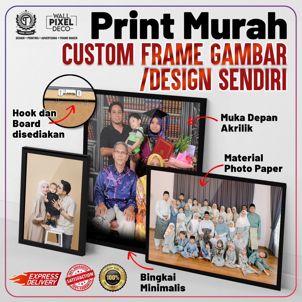 Photo Print Gambar Siap Frame Gambar Raya Hiasan Dinding Cuci Gambar ...