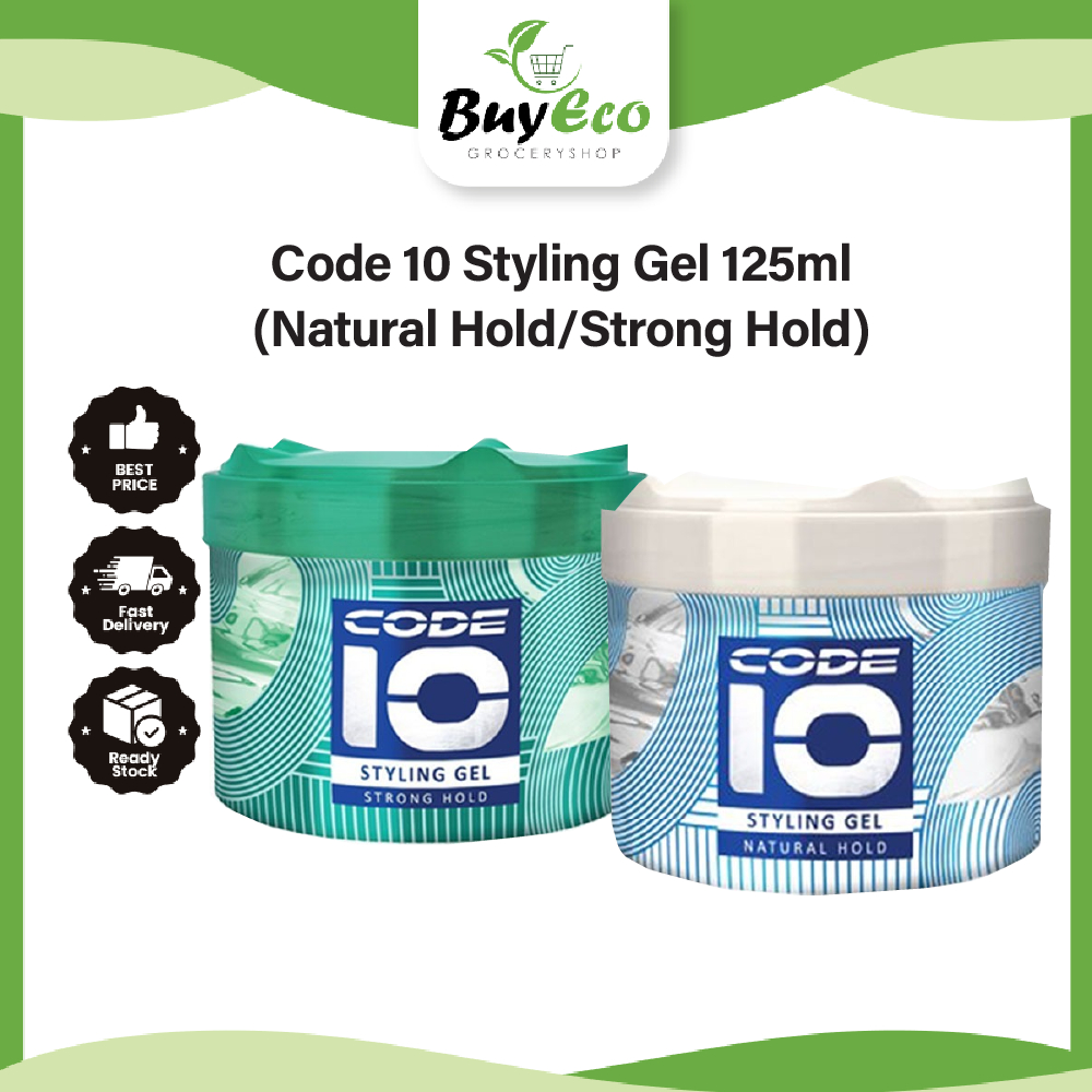 Code 10 Styling Gel Natural Hold/Strong Hold/Anti-Dandruff 125ml ...