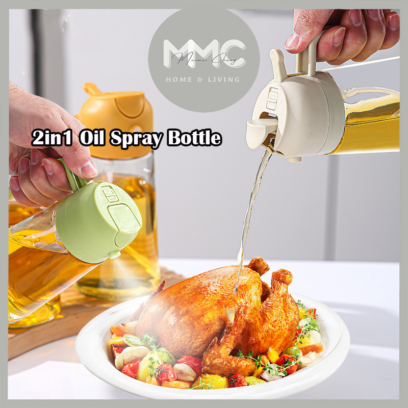 [MMC]2 In 1 Oil Pot Automatic Opening Kitchen Glass Oil Bottle Can ...