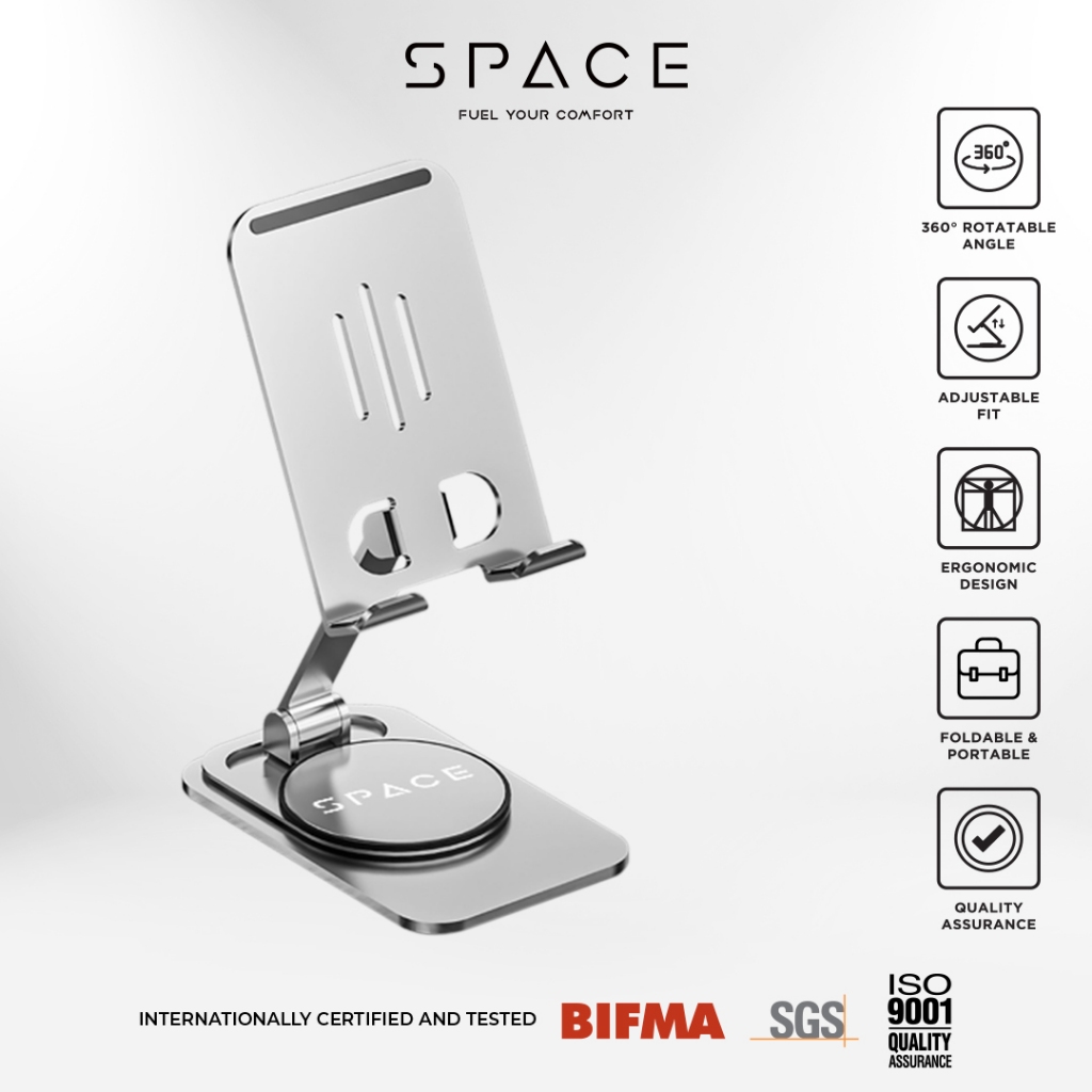 SPACE Ergonomic Phone Stand - 1 Year Official Warranty (Aluminum ...