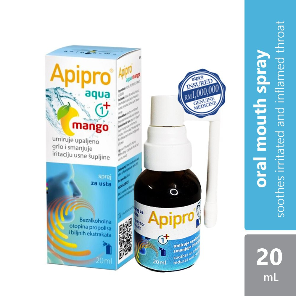 APIPRO AQUA 1+ MANGO SPRAY SAKIT TEKAK / GIGI / GUSI 20ML | Shopee Malaysia