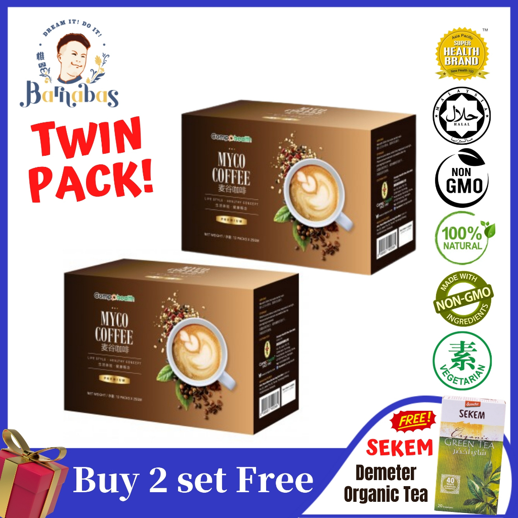 (twin pack) COMPO HEALTH - Myco Coffee, Original 麦谷咖啡 (30g x 12 packs ...