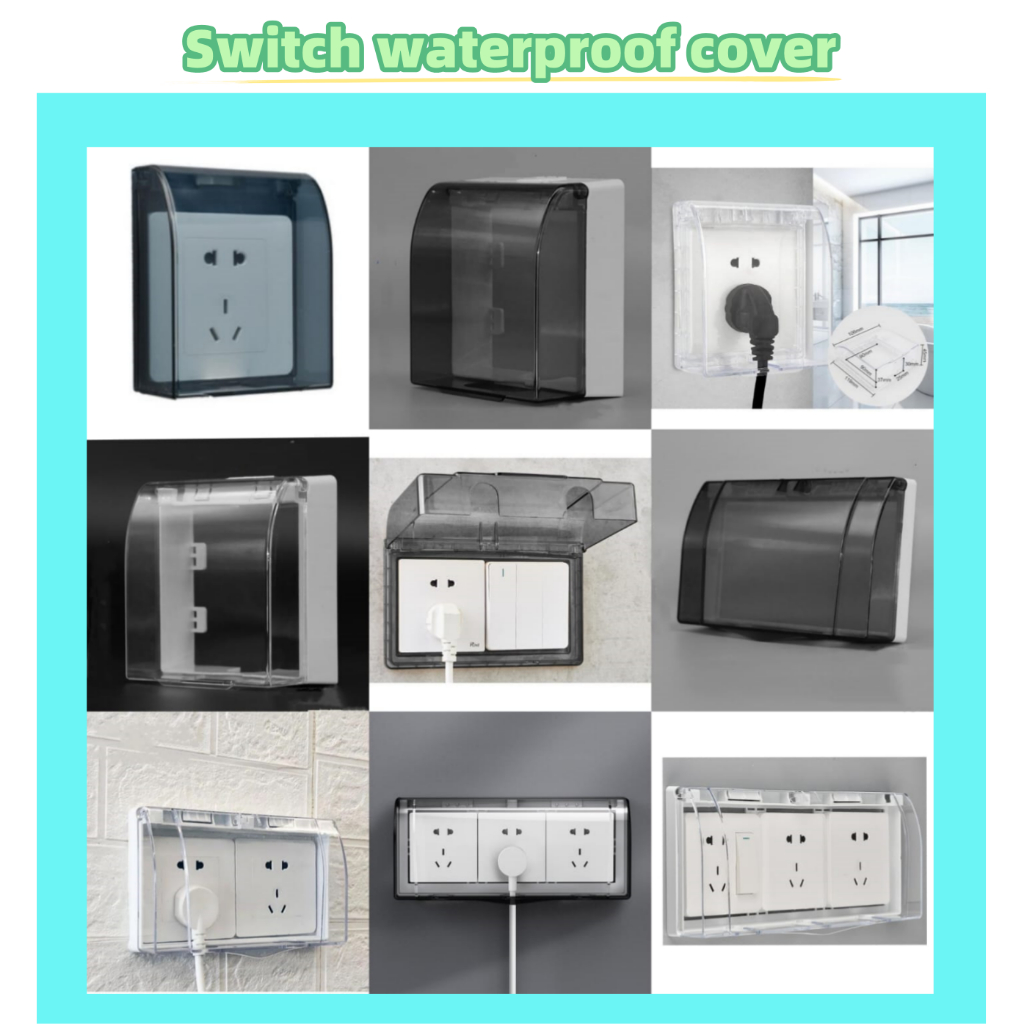 RDY STOCK Double Type Switch Waterproof Cover Bathroom Paste Type ...