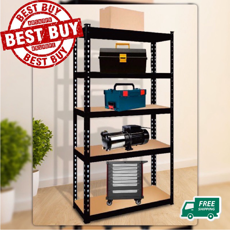 5 Tier Heavy Duty Coated Metal Shelf | Shopee Malaysia