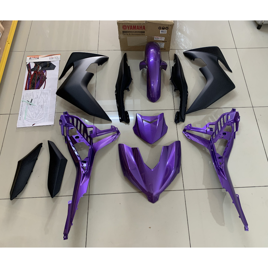 YAMAHA Y16 2024 BODY COVER SET WITH STICKER PURPLE ORIGINAL YAMAHA ...