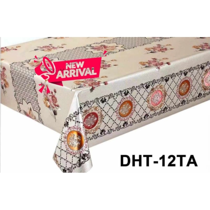 Alas Meja Makan 3D Royal Gold / Table Cloth 3D Laser Bunga / Tablecloth ...