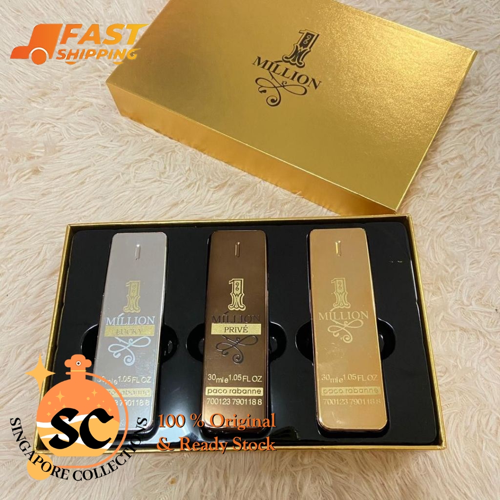 (ORI100%)1 Million Gift Set Perfum Set 3x30ML For Men | Shopee Malaysia