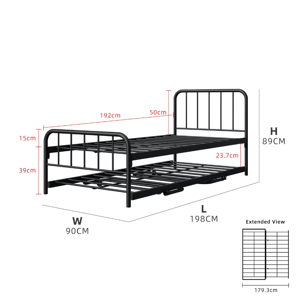 KitchenZ 3V Single Bed Frame Katil Besi Katil Kayu Katil Murah Powder ...