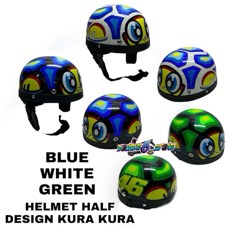 CAP HELMET TOPI HALF CUT HELMET KURA KURA TOPI KELEDAR MHR (With ...