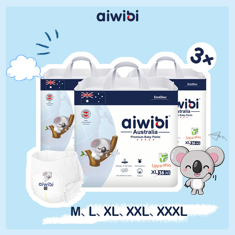 Aiwibi Premium Natural Tape / Pant Diaper S/M/L/XL/XXL/XXXL - (One pack ...