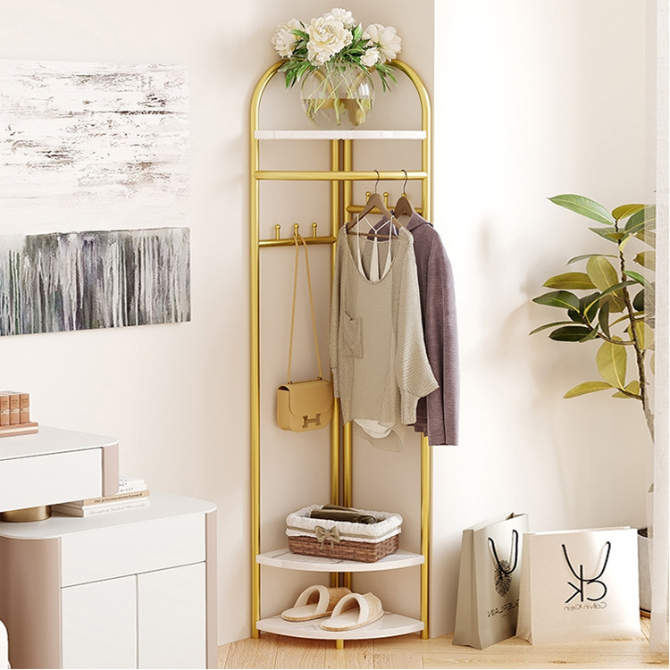 Light Luxury Corner Clothes and Hat Hangers Folding Bedroom Clothes ...
