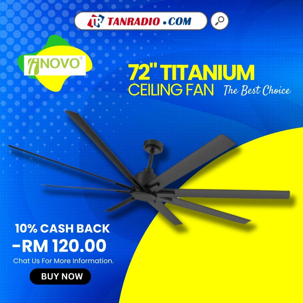 Inovo TITANIUM 72" 8 Blades DC MOTOR 16 Speeds Ceiling Fan TITANIUM-72/MB | Shopee Malaysia