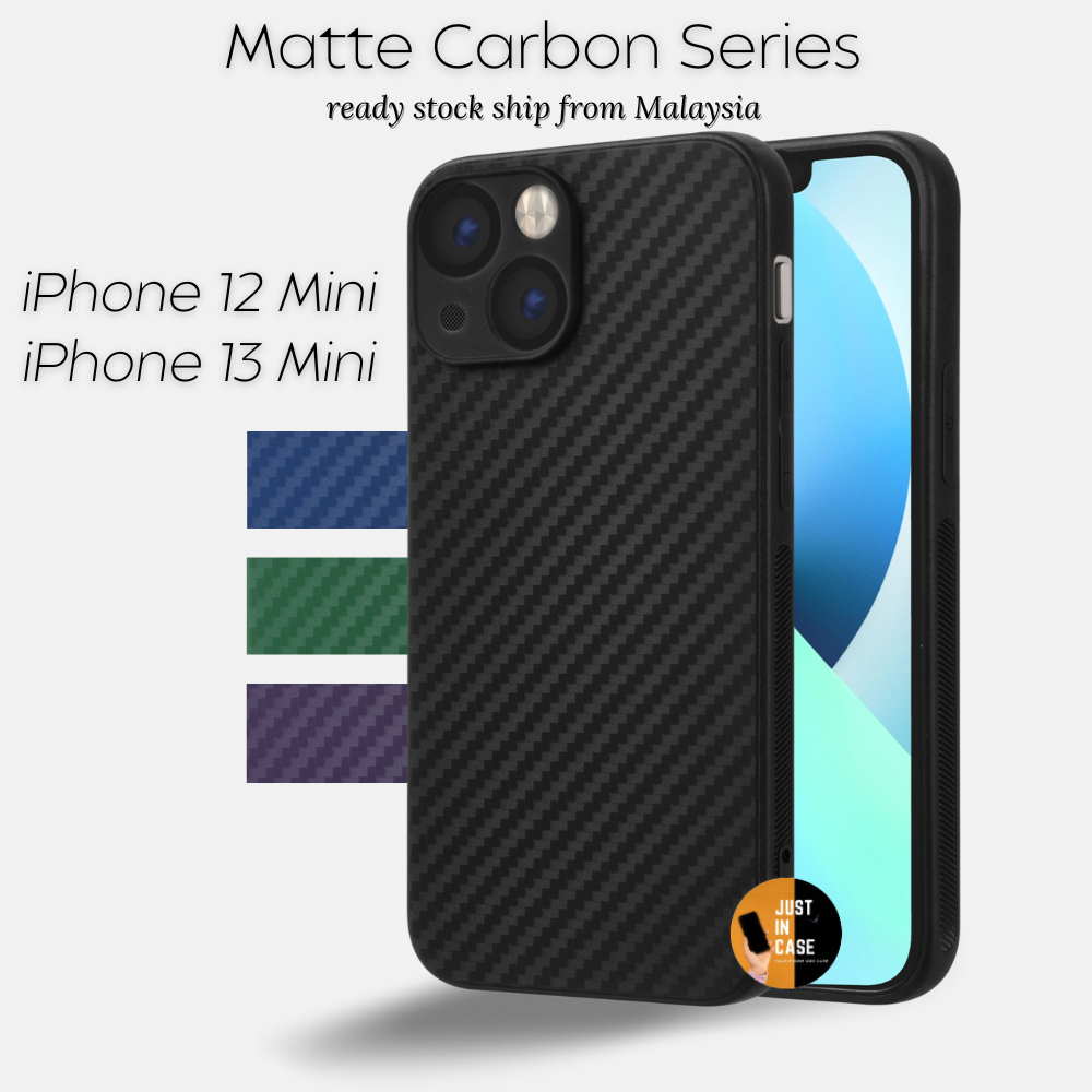 for iPhone 12 Mini 13 Mini Soft Matte Carbon Fiber Flexible Slim TPU ...