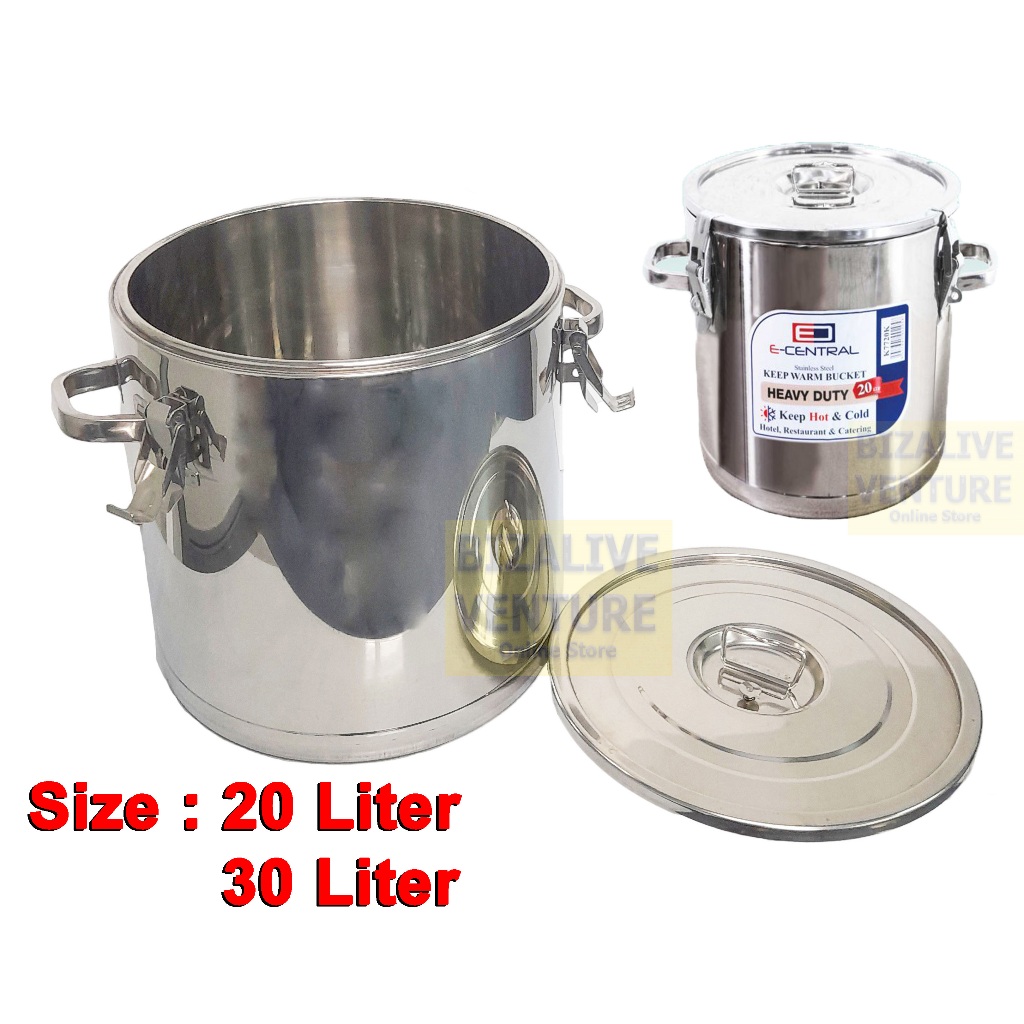 Stainless Steel 2 Layer Keep Warm Bucket | Insulated Food Warmer ...