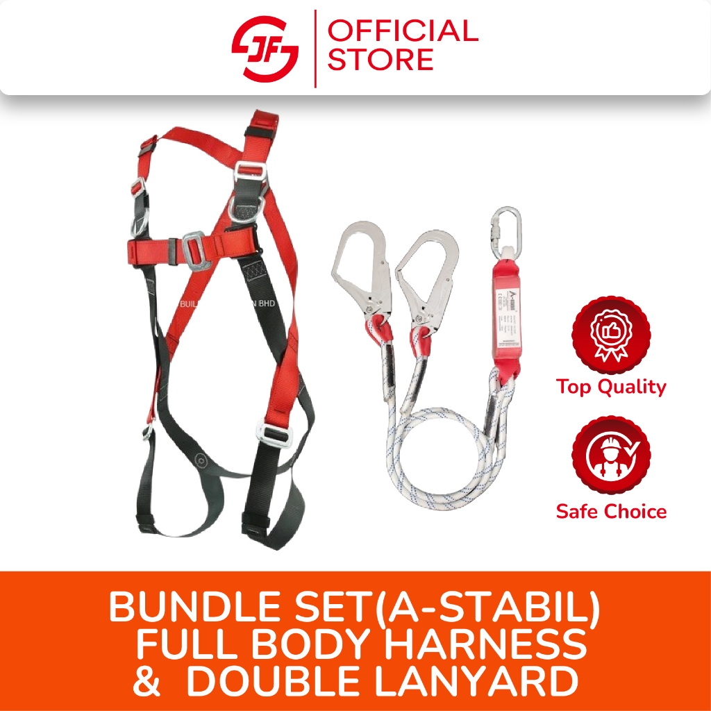 A-Stabil Full Body Harness Fbh 30503 + A-Stabil Double Lanyard Eal ...