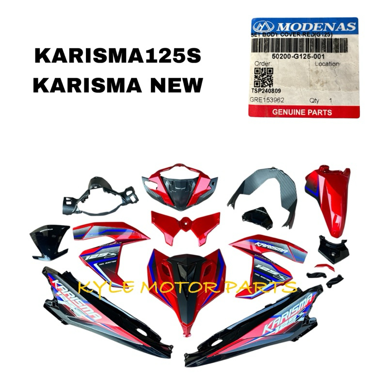 KARISMA125S KARISMA NEW BODY COVER FULL SET RED ORIGINAL MODENAS 100% ...