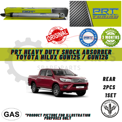 TOYOTA HILUX GUN125 / GUN126 (REAR 2PCS) 100% PRT TUNING HEAVY DUTY GAS SHOCK ABSORBER | Shopee ...