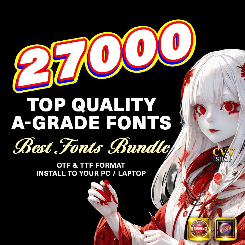 Fonts Bundle 27000 For PC / Laptop - Best Fonts Bundle - Compatible ...