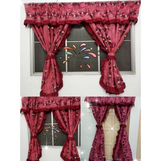 LANGSIR TEBAL PINTU BILIK TIDUR, 2 RUANG DAN 3 RUANG (MAROON 0724 ...