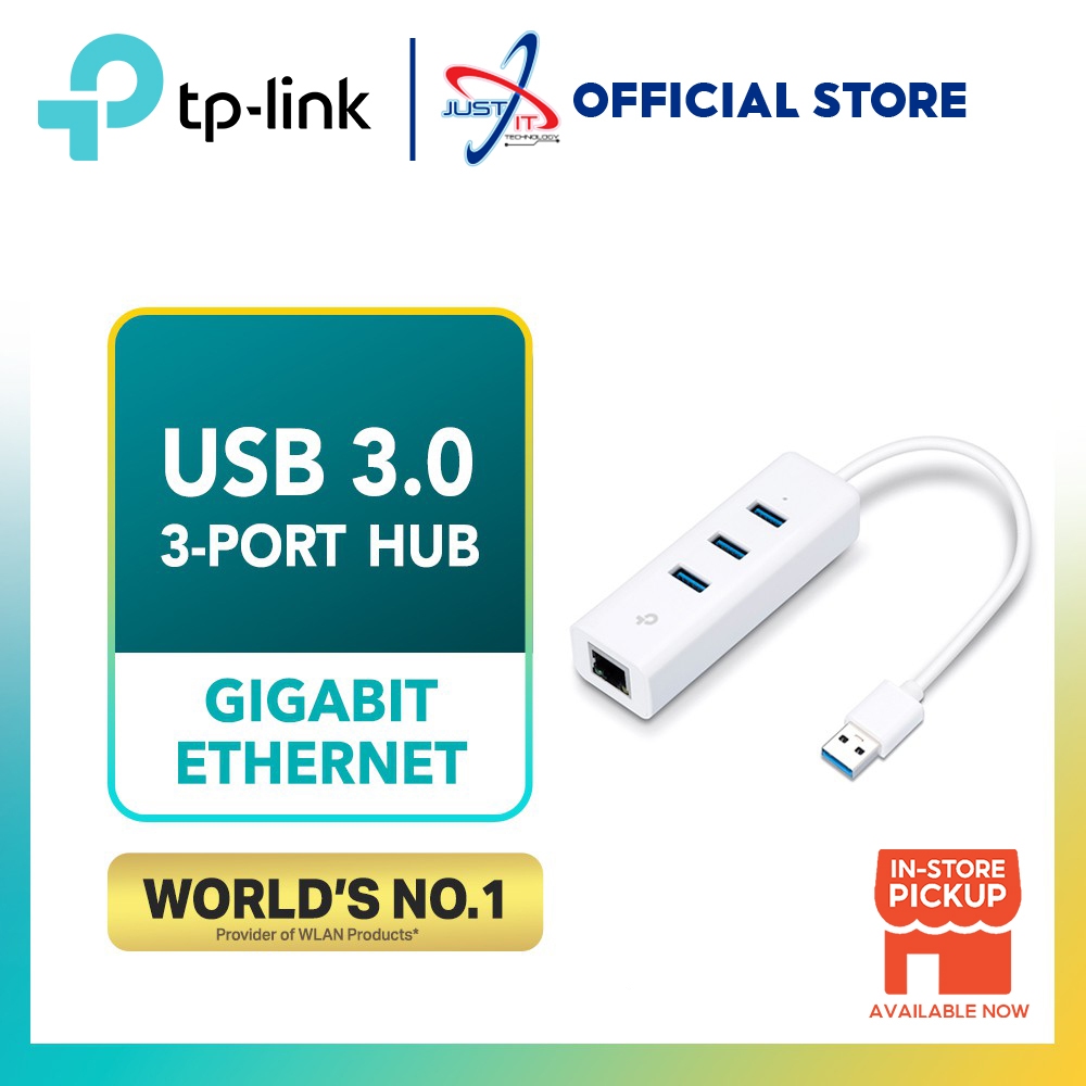 TP-LINK UE330 USB 3.0 3-Port HUB & GIGABIT ETHERNET ADAPTER 2-IN-1 USB ADAPTER | Shopee Malaysia