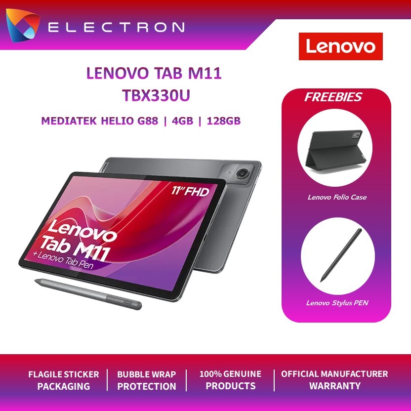 Lenovo Tab M11 TB330XU ZADB0006MY 11" WUXGA (Helio G88, 8GB, 128GB, LTE, Android 13) | Shopee ...