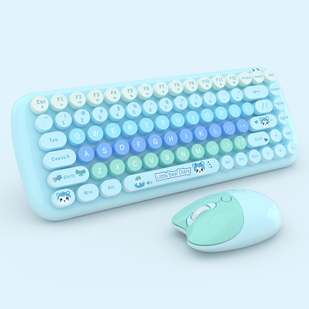 MOFII Candy Mixed Color Wireless Keyboard Set Office Table Girls PC ...