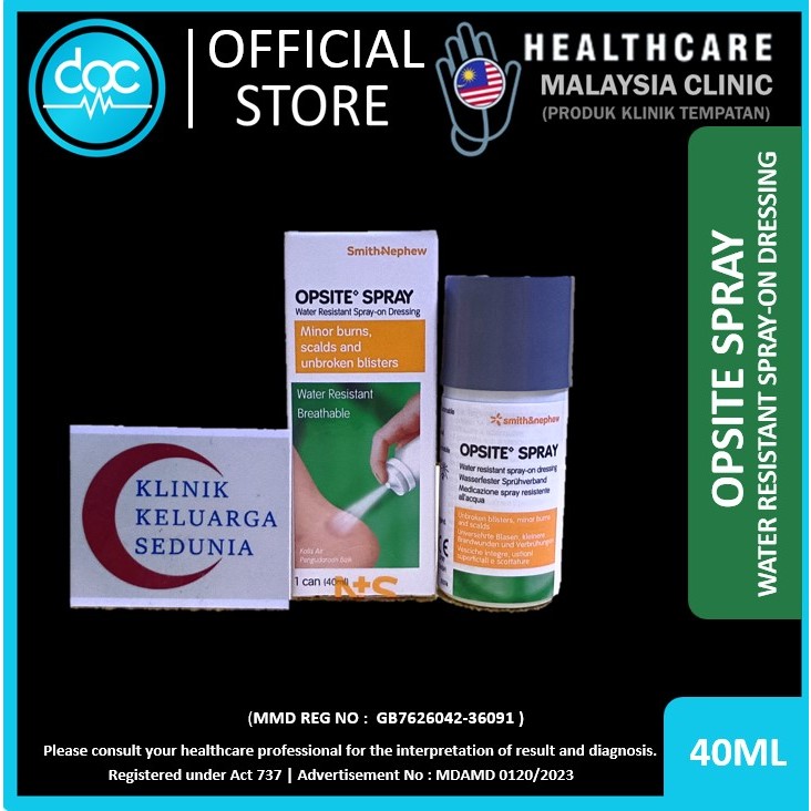 Smith & Nephew Opsite Spray 40ml Post-Op Waterproof Dressings Postop S ...