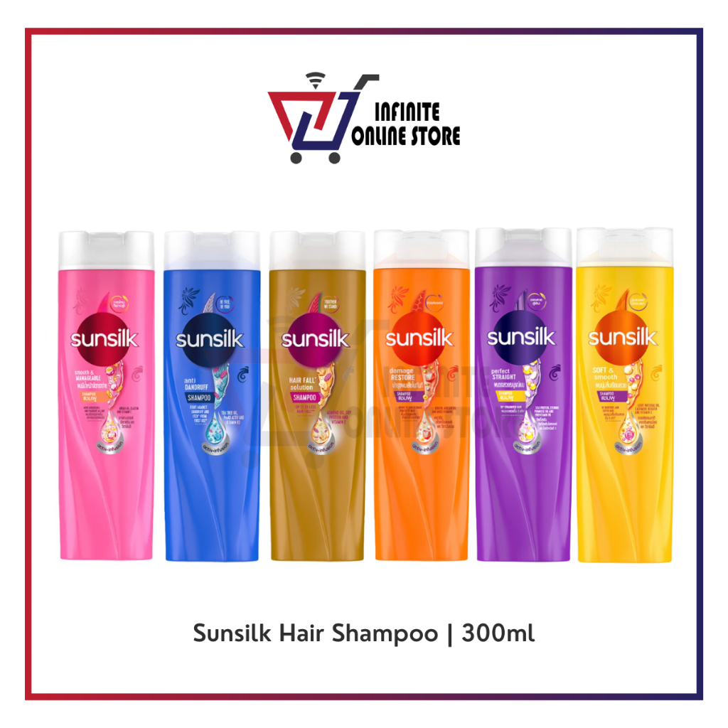 Sunsilk Hair Shampoo (300ml) (Smooth & Manageable / Hair Fall / Anti-Dandruff / Damage Restore ...