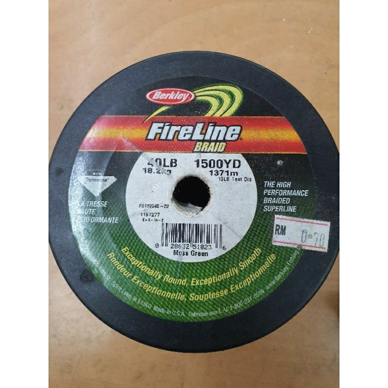 BERKLEY FIRELINE BRAID 40LB MADE IN USA SELLING METER/METER | Shopee ...