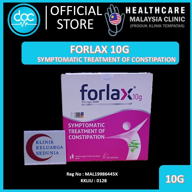 (1 Sachet) Forlax 10g Powder for Oral Solution sachets Macrogol 4000 EP ...