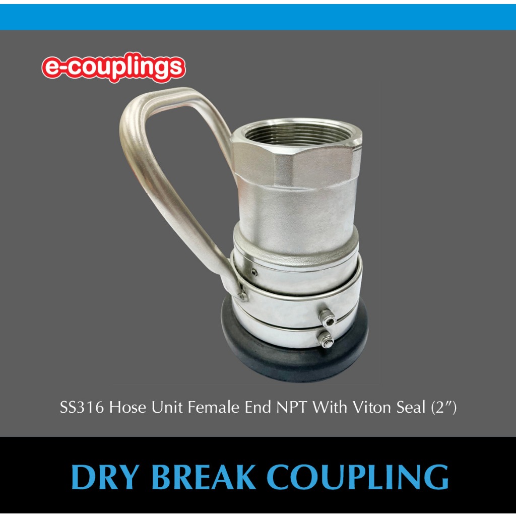 Dry Break Coupling - SS316 Hose Unit Female End NPT with Viton Seal ...