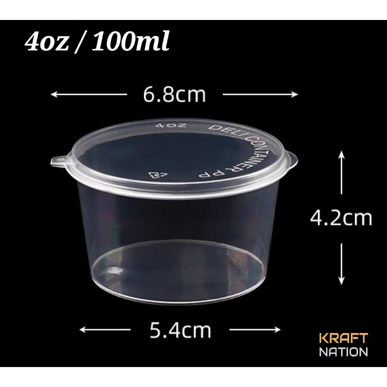 [Bundle] 10pcs 1, 1.5, 2, 3, 4, 5, 8 oz, PP5 Sauce Container/Deli ...