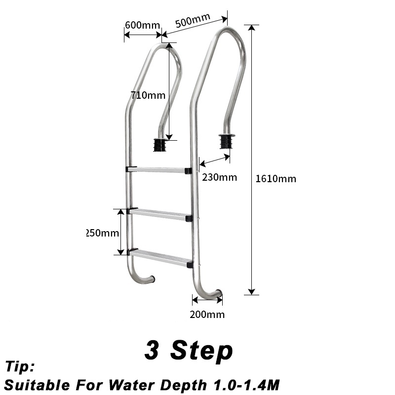 2 3 4 steps pool equipment Swimming pool ladder heavy duty Tangga kolam ...