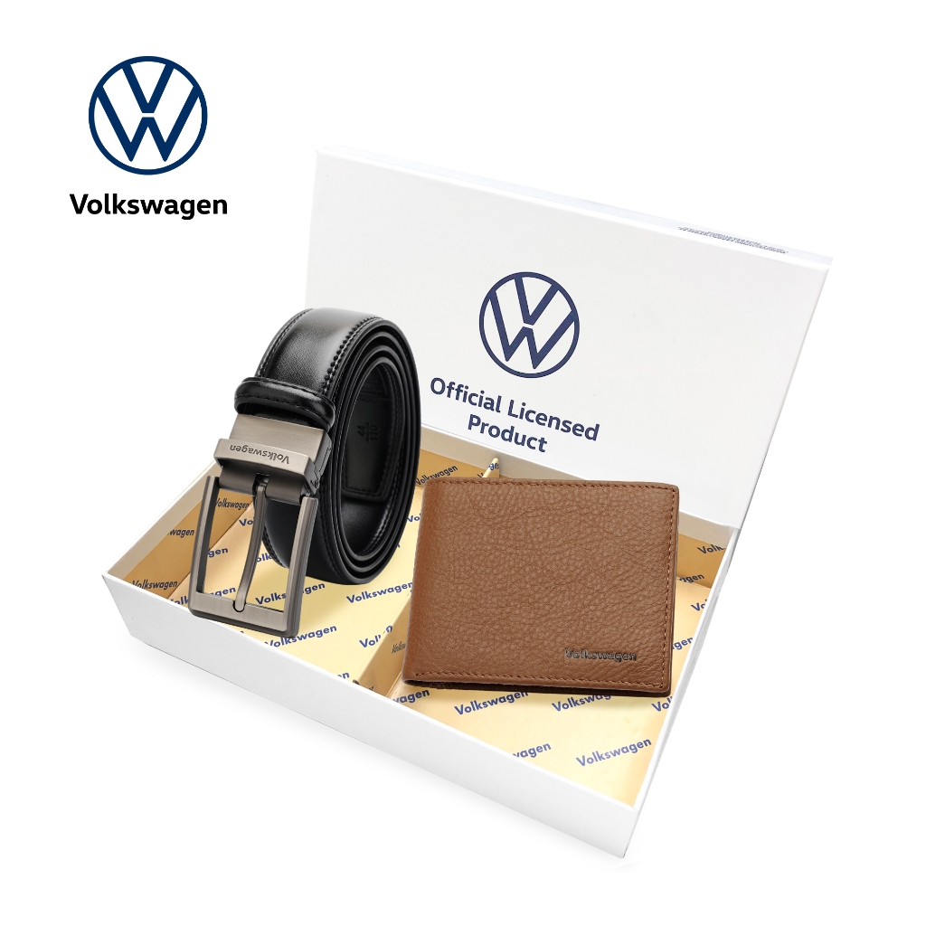 Volkswagen Genuine Leather RFID Wallet And Pin Belt Gift Sets (35mm ...