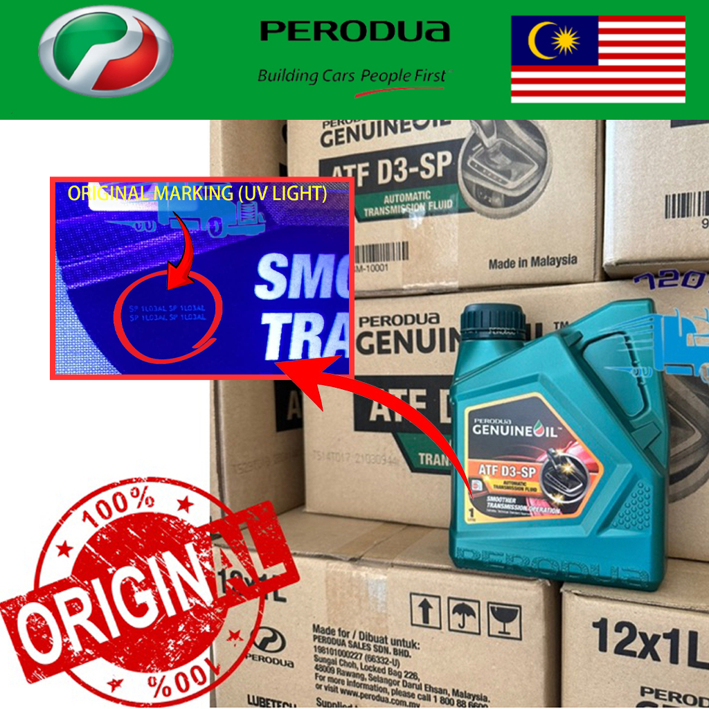 100% Original ATF D3-SP Perodua Auto Transmission Fluid 1L Axia/ All ...