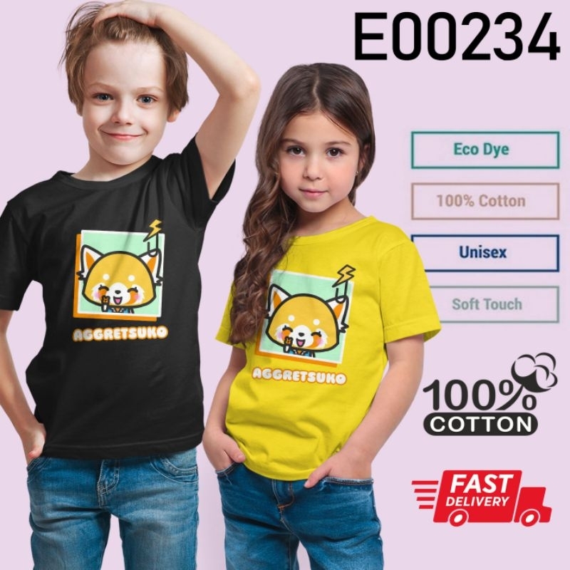 AGGRETSUKO FOX HELLO KITTY SANRIO BAJU BUDAK KIDS TSHIRT COTTON ROUND ...