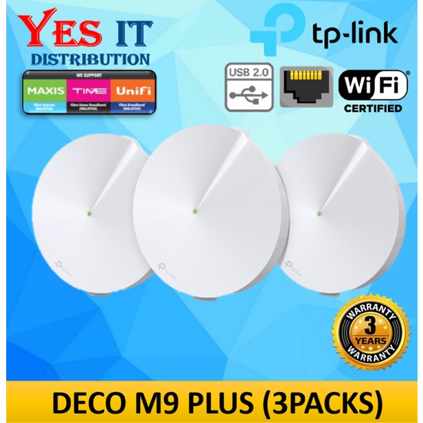TP-Link Deco M9 Plus AC2200 Smart Home Mesh Wi-Fi System (3 Pack) | Shopee Malaysia