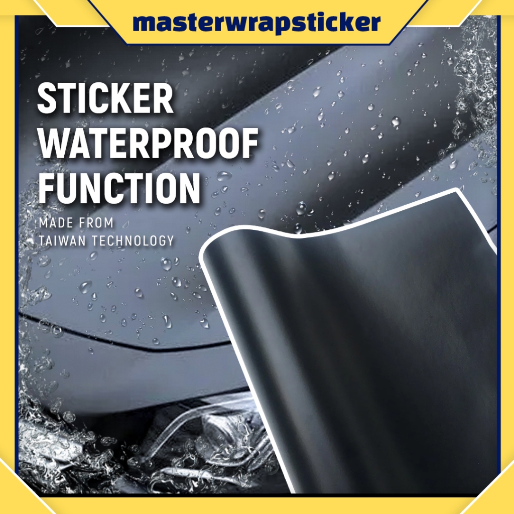 PREMIUM MATTE BLACK STICKER(152CM-180CM)stiker kereta BONET/ROOF/FENDER ...
