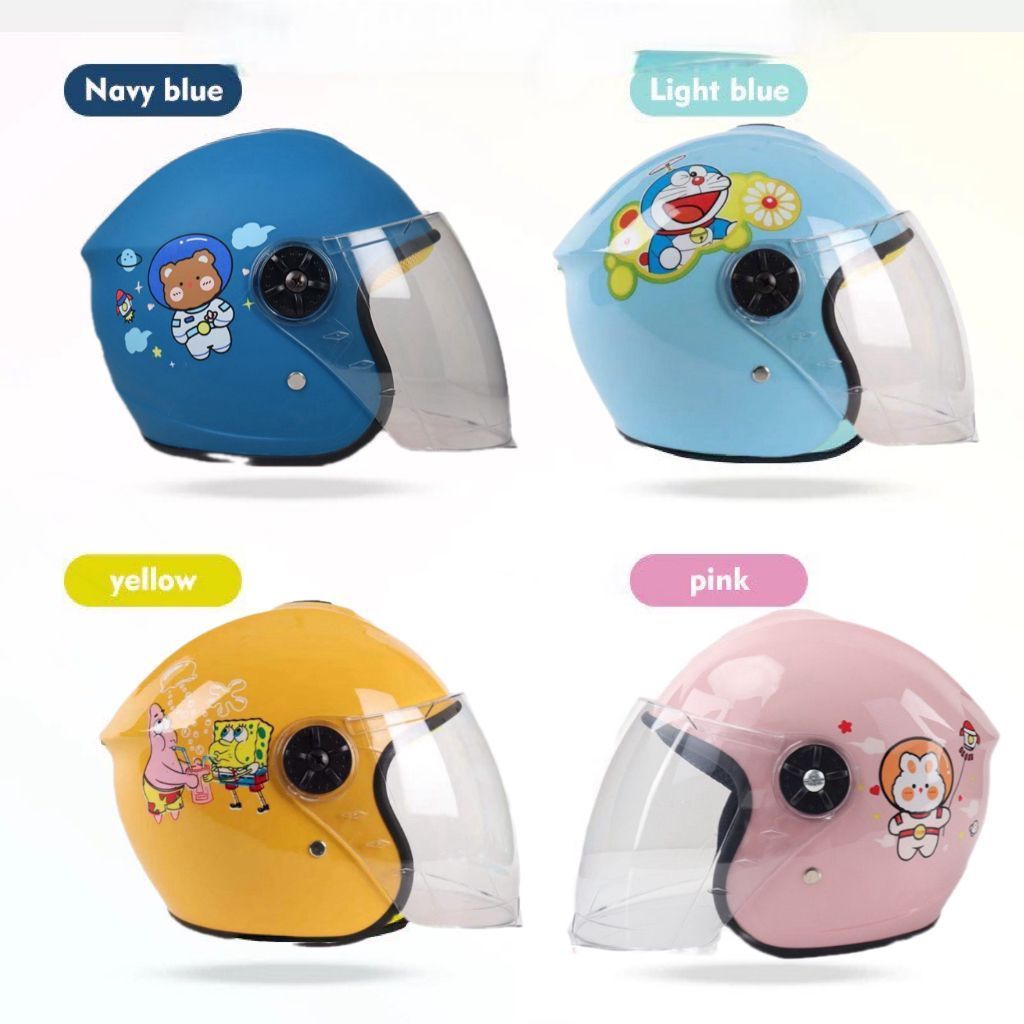 Kids Helmet Motorcycle for Children Half Surface Safety Helmet Cartoon ...