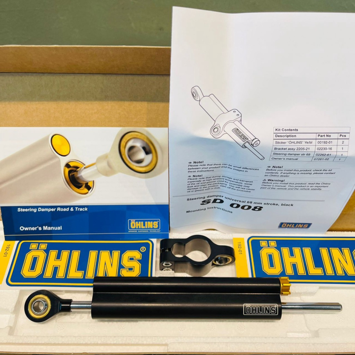ORIGINAL OHLINS SD008 STEERING DAMPER ANTI-TANK SLAP UNIVESAL 68MM ZX10 Z900 Z800 Z1000 MT09 ...