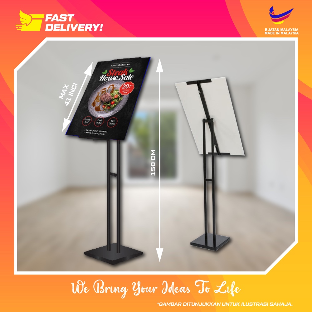 H STAND (SLANTED) ADJUSTABLE STAND FOR ADVERTISING DISPLAY STAND ...