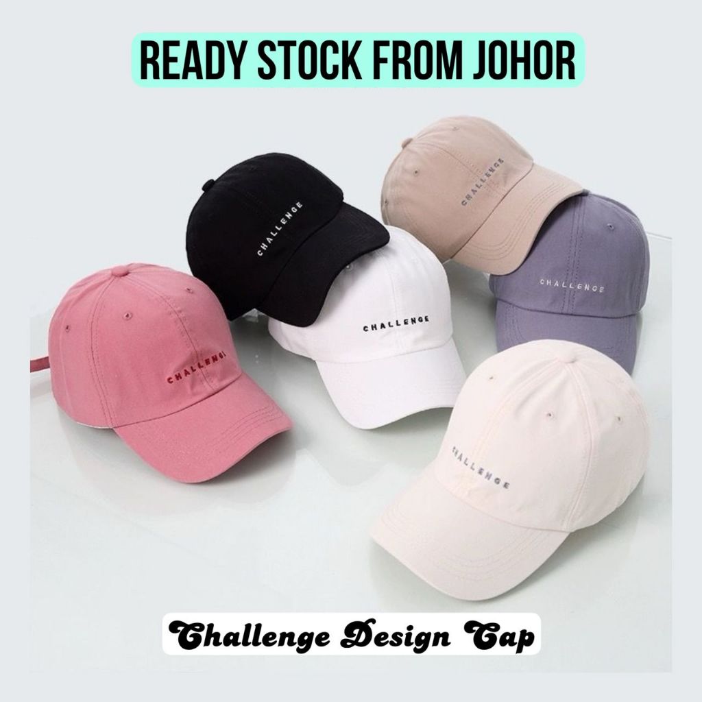 Stok Sedia Ada Korean Cap Challenge Topi Viral Challenge Embroidered ...