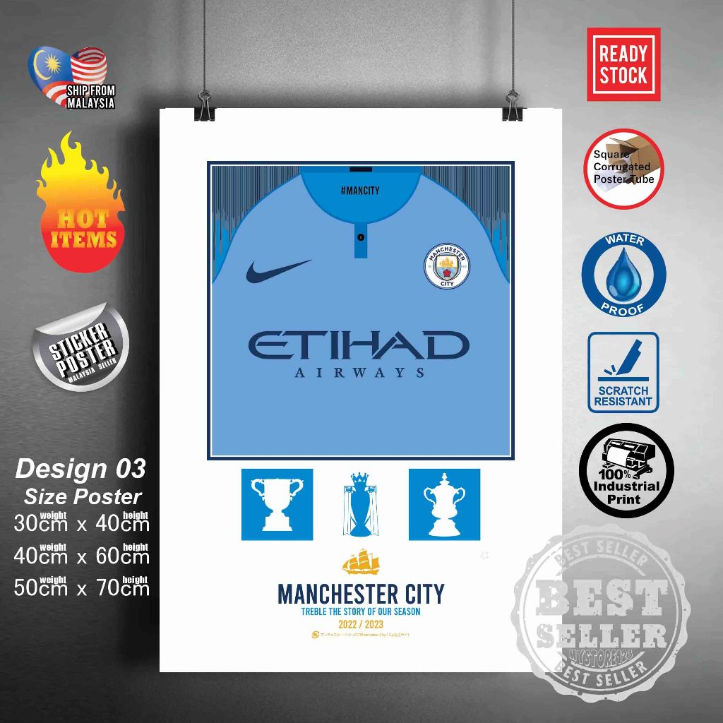 (Ready Stock) Fourmidables | Manchester City | Football Soccer Club ...